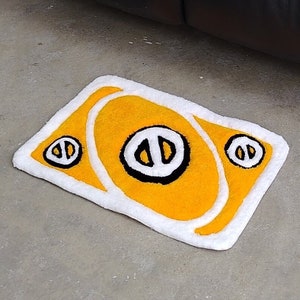Uno Block Card Custom Rug - Etsy