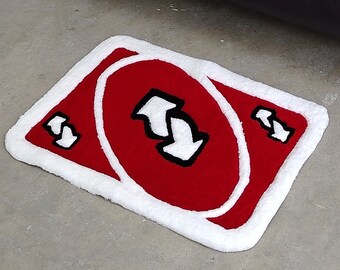 Custom Handmade Tufted Uno Reverse Card Soft, Decoration, Felt Backing ...
