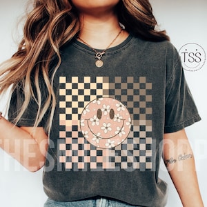 Retro Checkered Smile Face Png Tan Checkers Smile Distressed Smile ...