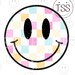Retro Checkered Smile Face PNG: Distressed Summer Sublimation Design - Etsy