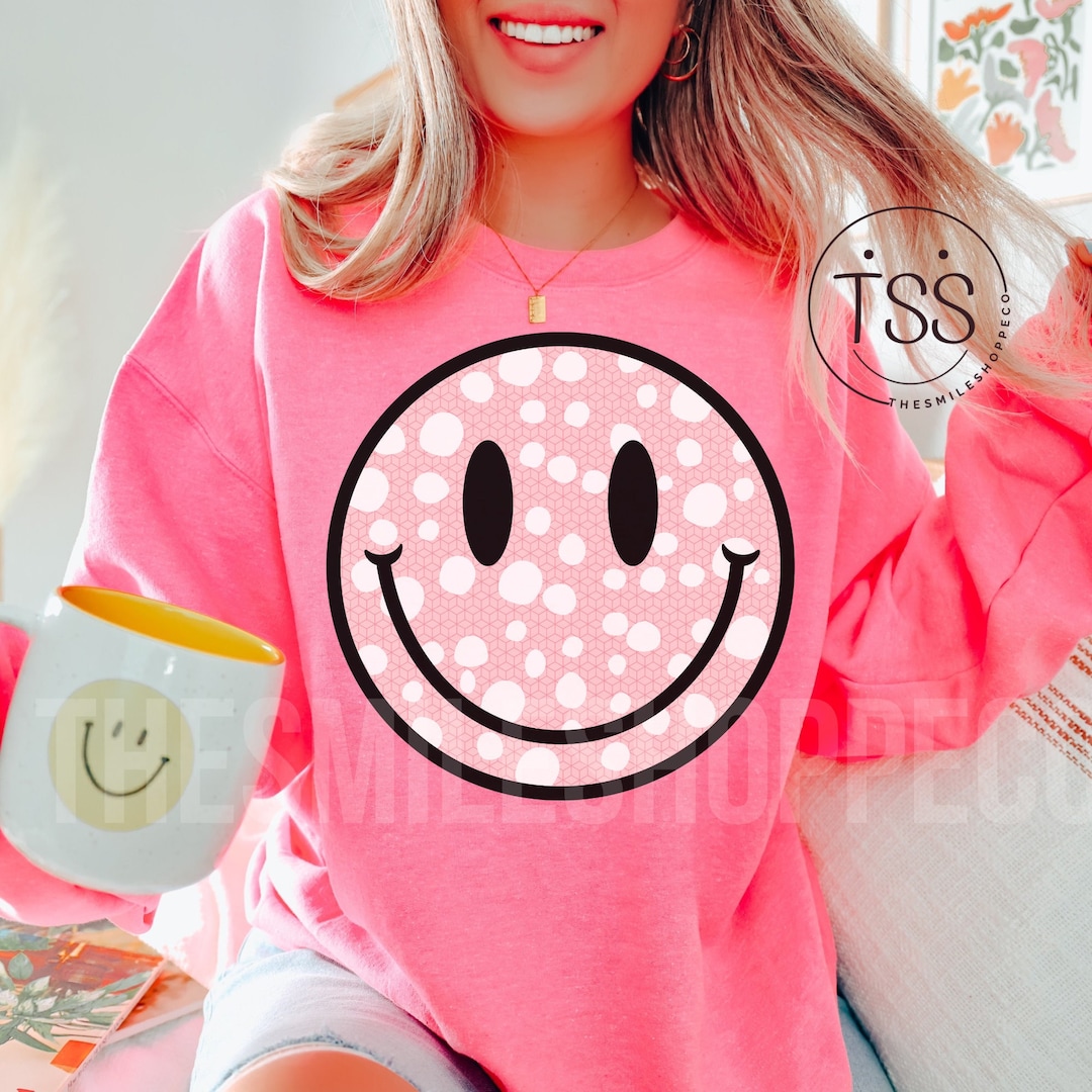Preppy Smile Face Png Distressed Smile Face PDF Pink Smile Face Pink ...