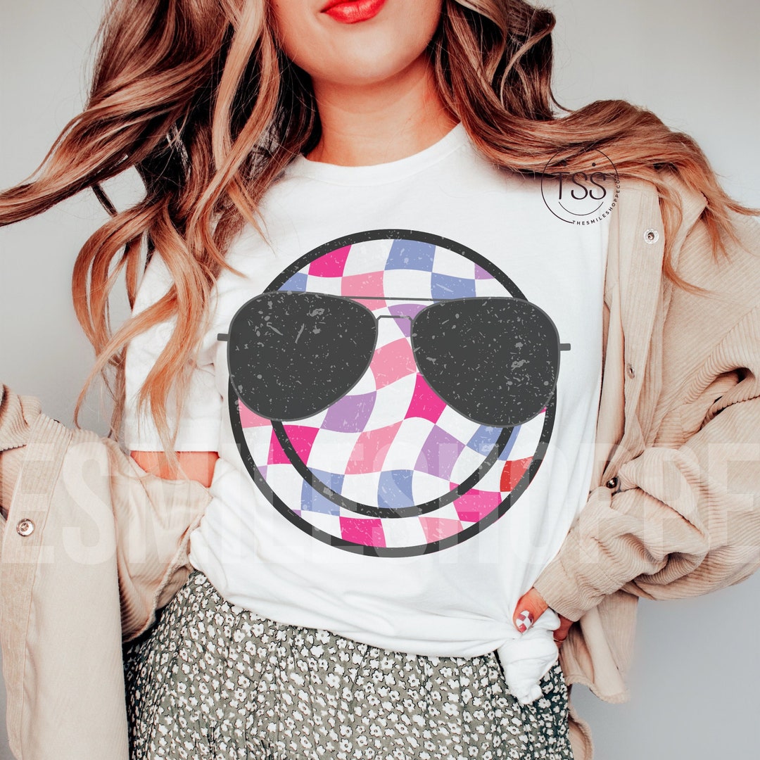 Retro Checkered Smile Face Png Checkered Smile Face Checker Png ...