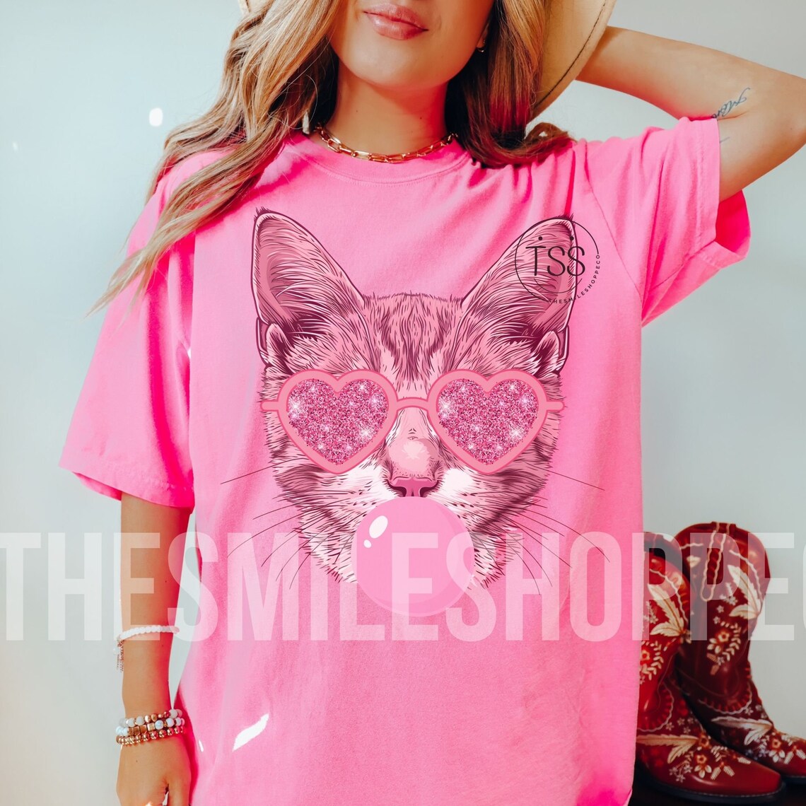 Preppy Cat PNG: Pink Glitter Heart, Bubblegum (digital Download) - Etsy
