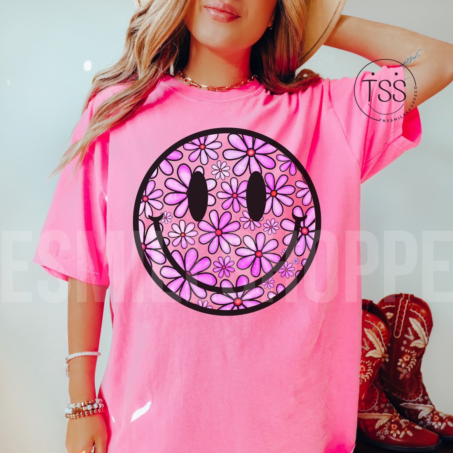 Daisy Smile Face Png Spring Break Png Floral Smile Face Distressed ...