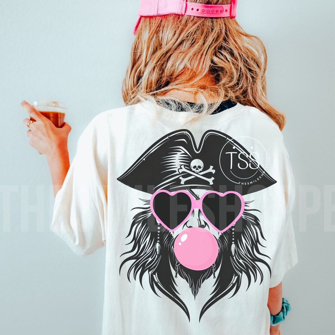 Preppy Pirate Mascot PNG: Pink Bubble Gum Design (digital Download) - Etsy
