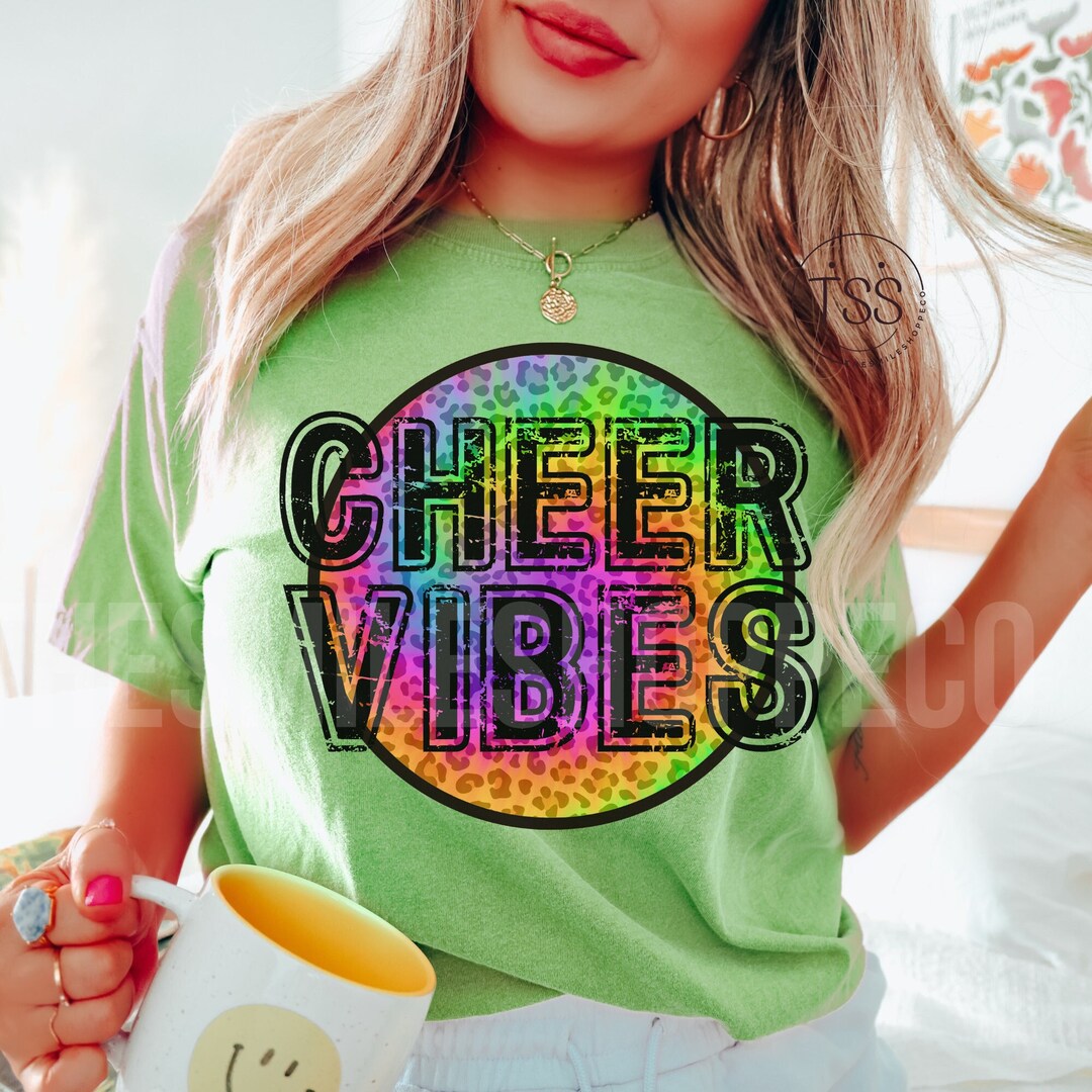 Cheer Vibes Png Tye Dye PNG Distressed Smile Face Png Leopard Cheer Png ...