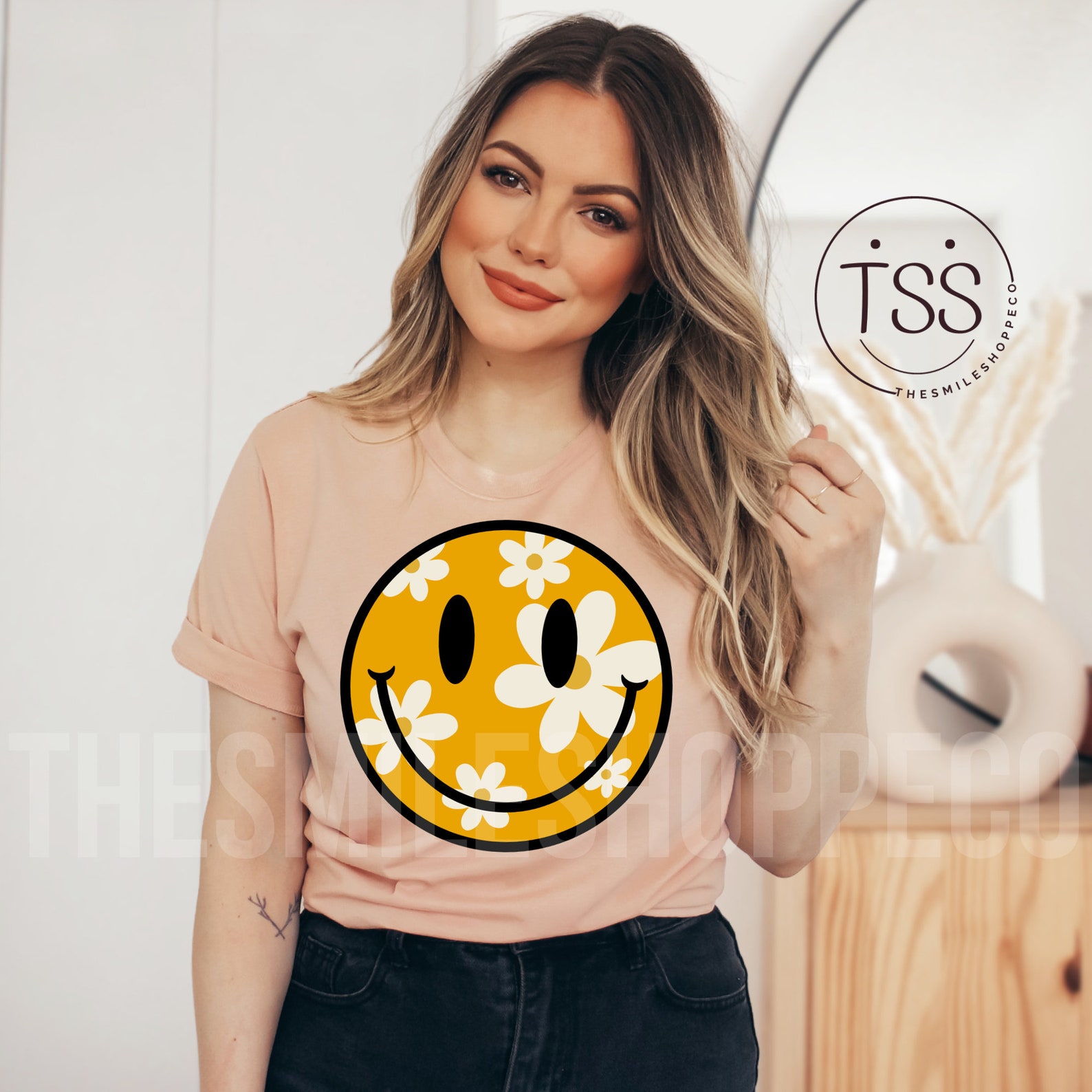 Daisy Smile Png Floral Smile Face Distressed Smile Simple Flower Smiley ...