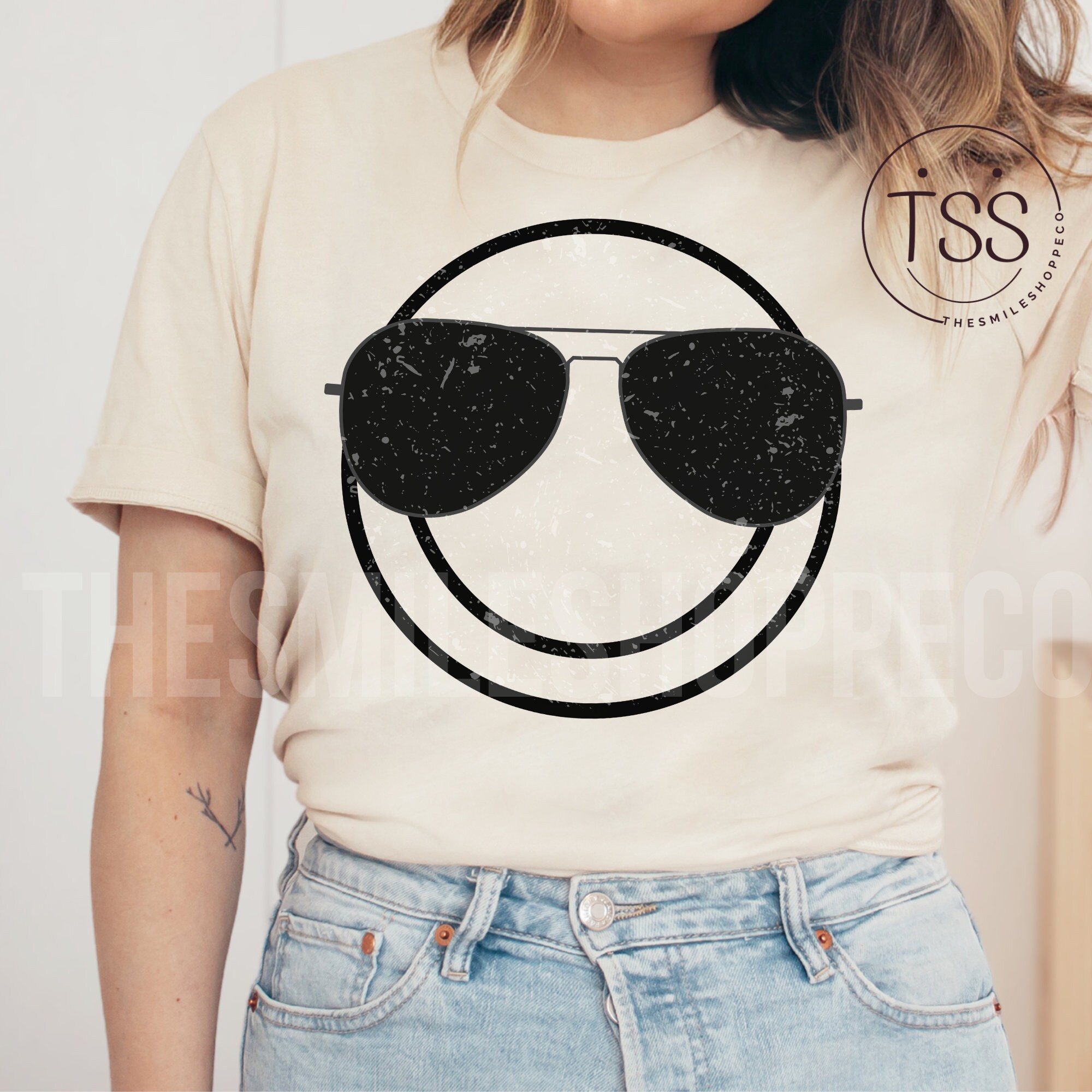 Distressed Smile Beach Vibes Png Summer Png Aviator Sunglasses - Etsy