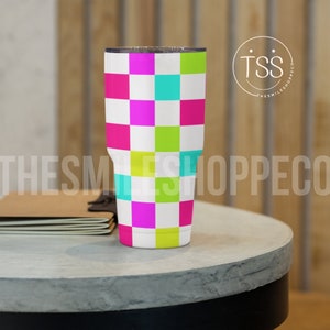 Summer Retro Checkered Seamless Pattern Checkers Rainbow Neon Seamless ...