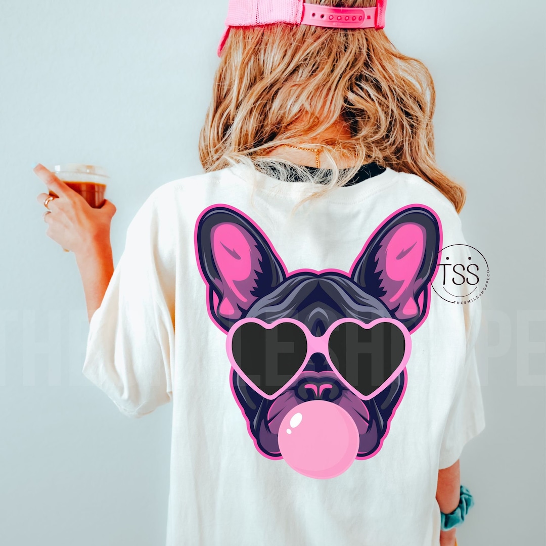 Frenchie Mascot Blowing Bubble Png Mascot Preppy PNG Preppy Mascot PNG ...