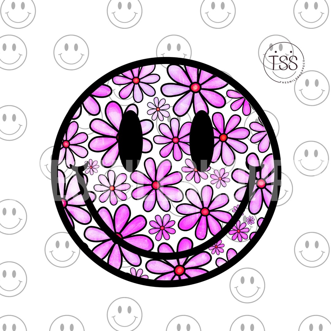 Daisy Smile Face Png Spring Break Png Floral Smile Face Distressed ...