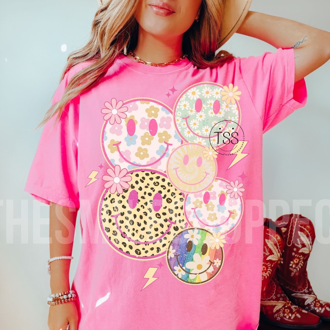 Smile Face Collage Distressed Smile Face Png Preppy Png Pink Smile Face ...