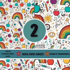 Back to School Seamless Pattern School Supply Repeating Pattern Teacher ...