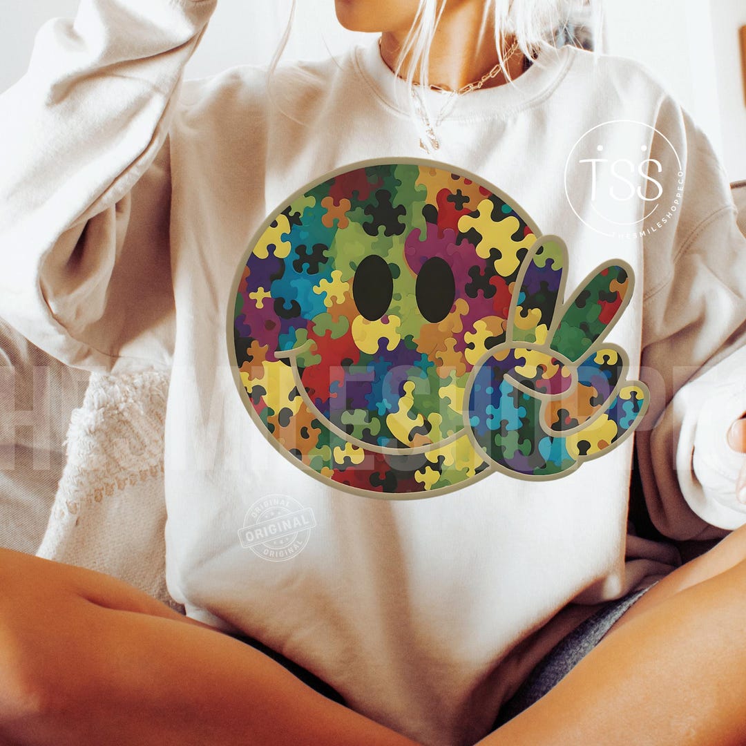Camo Autism Acceptance Png Smile Peace Sign Png Autism Awareness Month ...