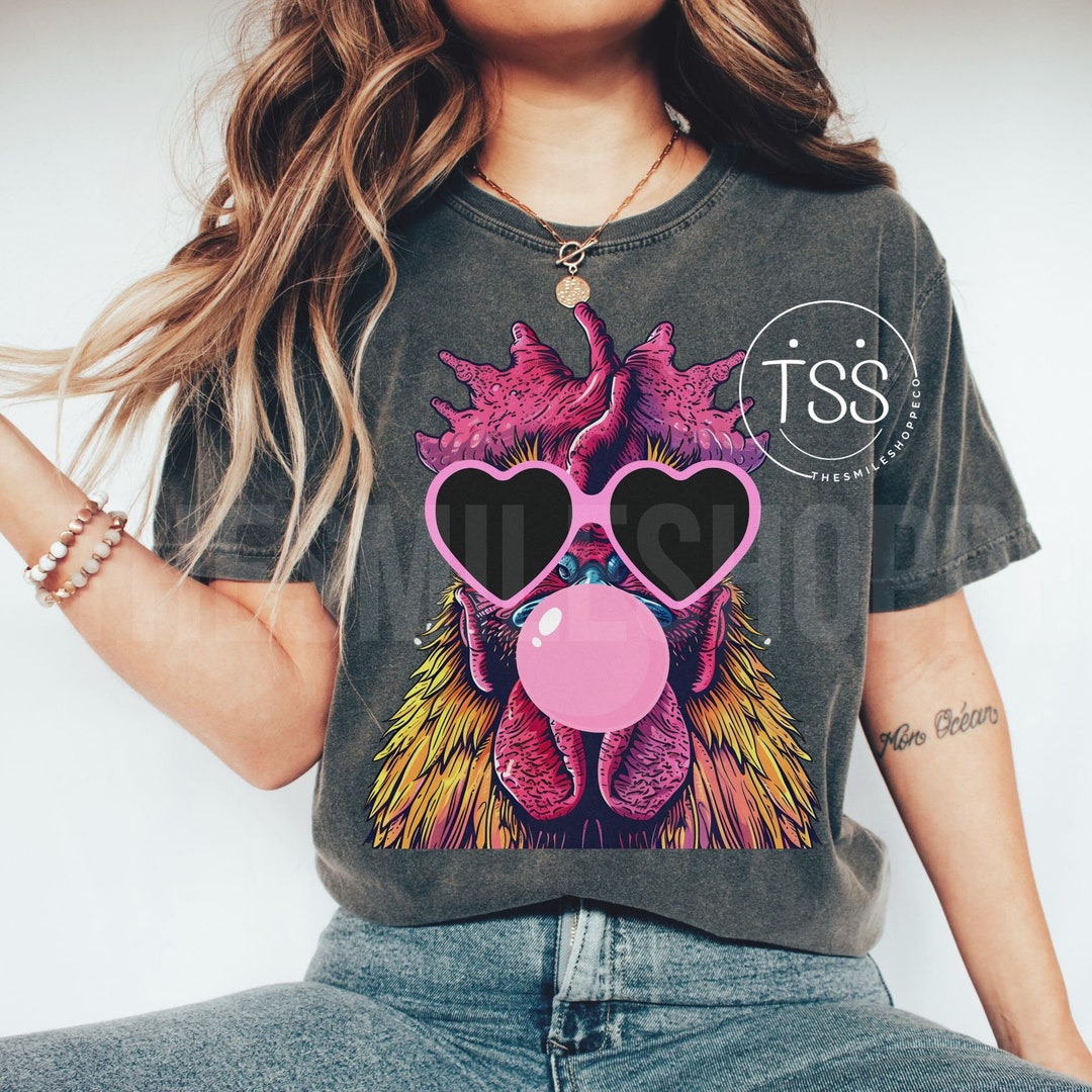 Retro Boho Chicken Blowing Bubble Png Farm Sublimation Design,retro ...