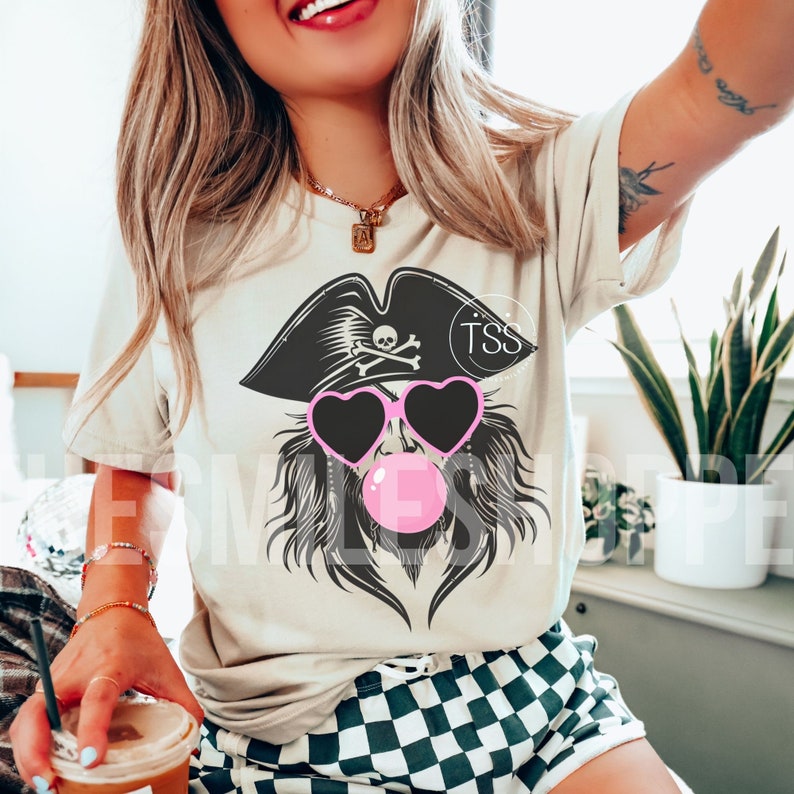 Preppy Pirate Mascot PNG: Pink Bubble Gum Design (digital Download) - Etsy