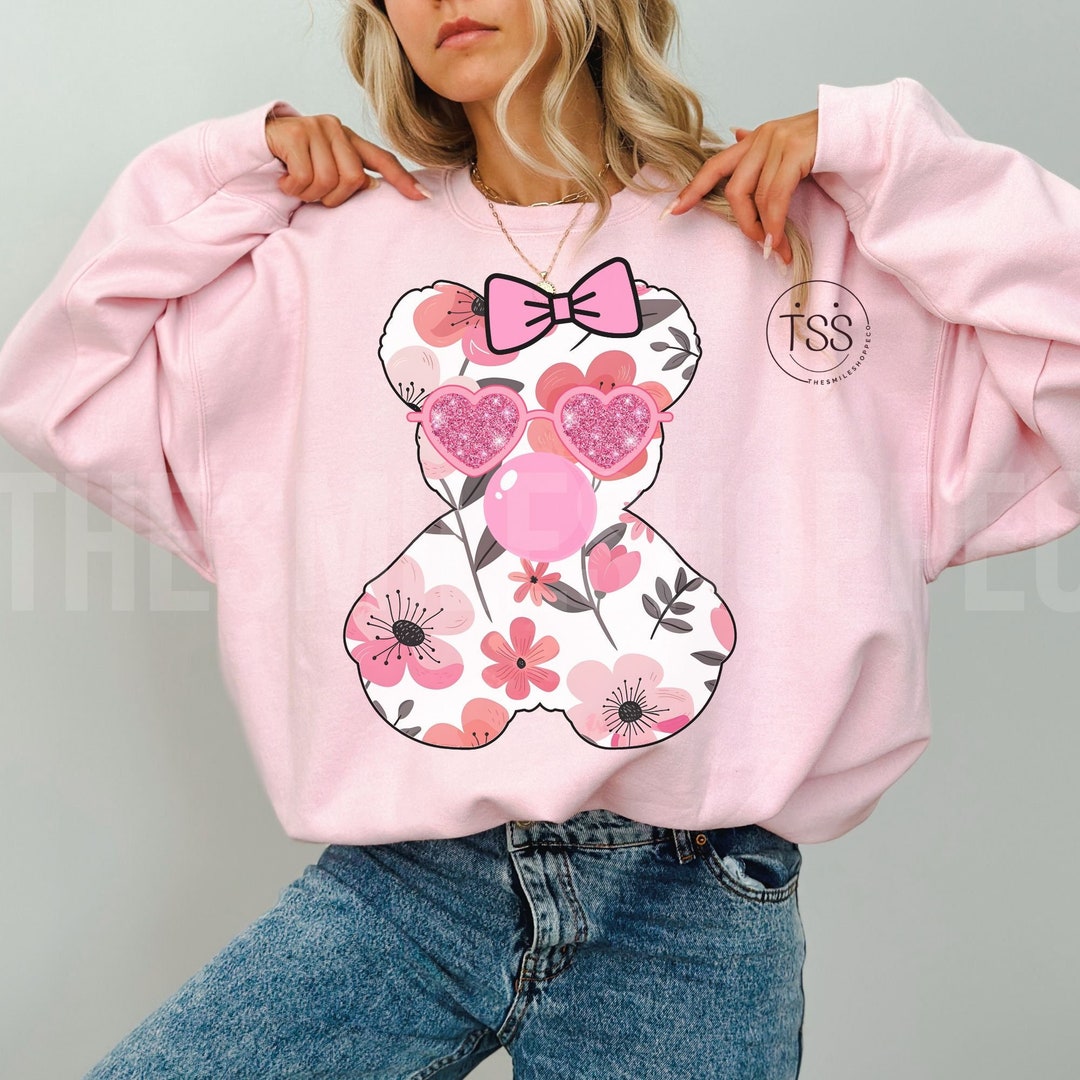 Teddy Bear PNG Blowing Bubble Png Teddy Bear With Glasses Faux Glitter ...