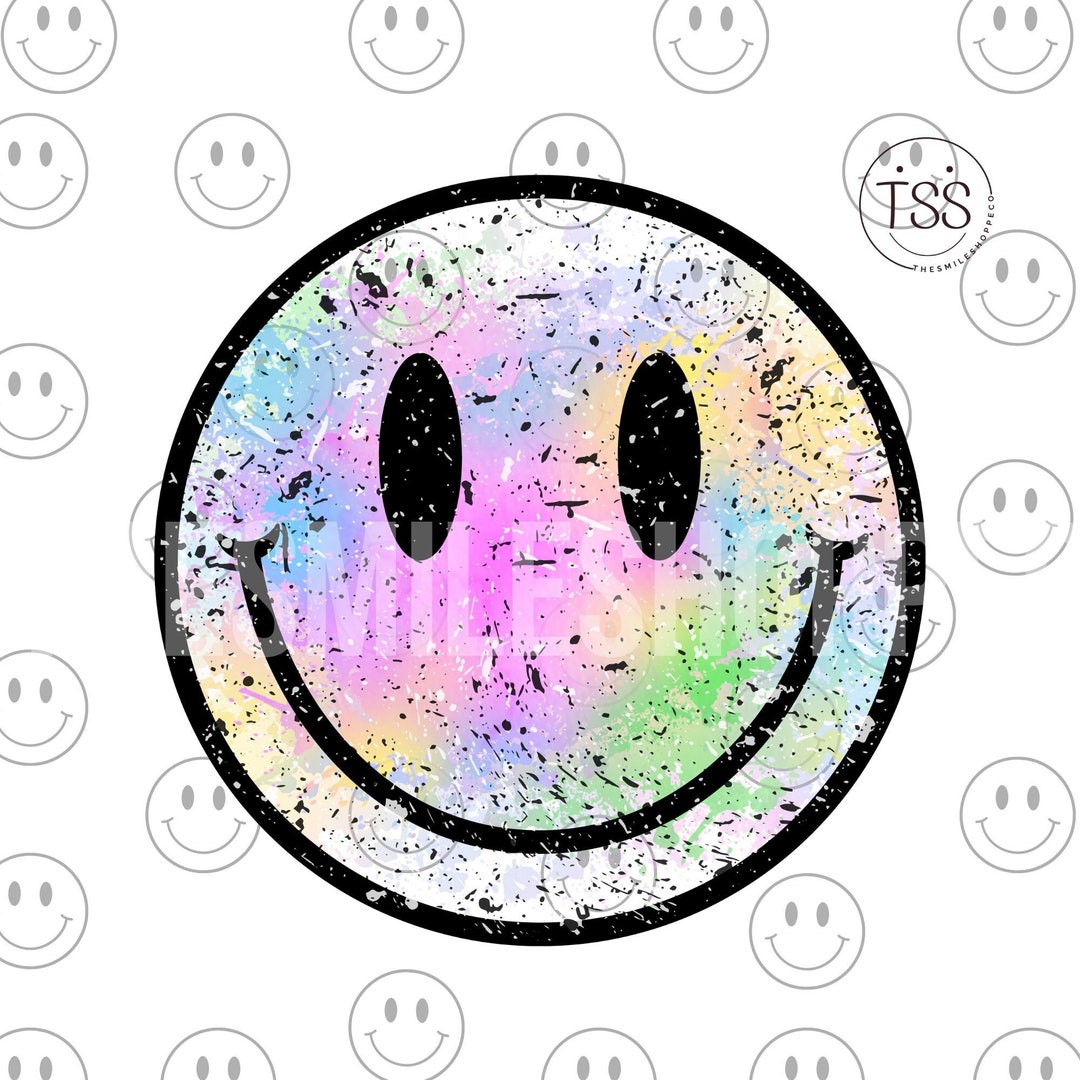 Preppy Smile Face Png Distressed Smile Face PDF Pink Smile Face Rainbow ...