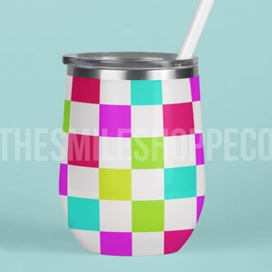 Summer Retro Checkered Seamless Pattern Checkers Rainbow Neon Seamless ...