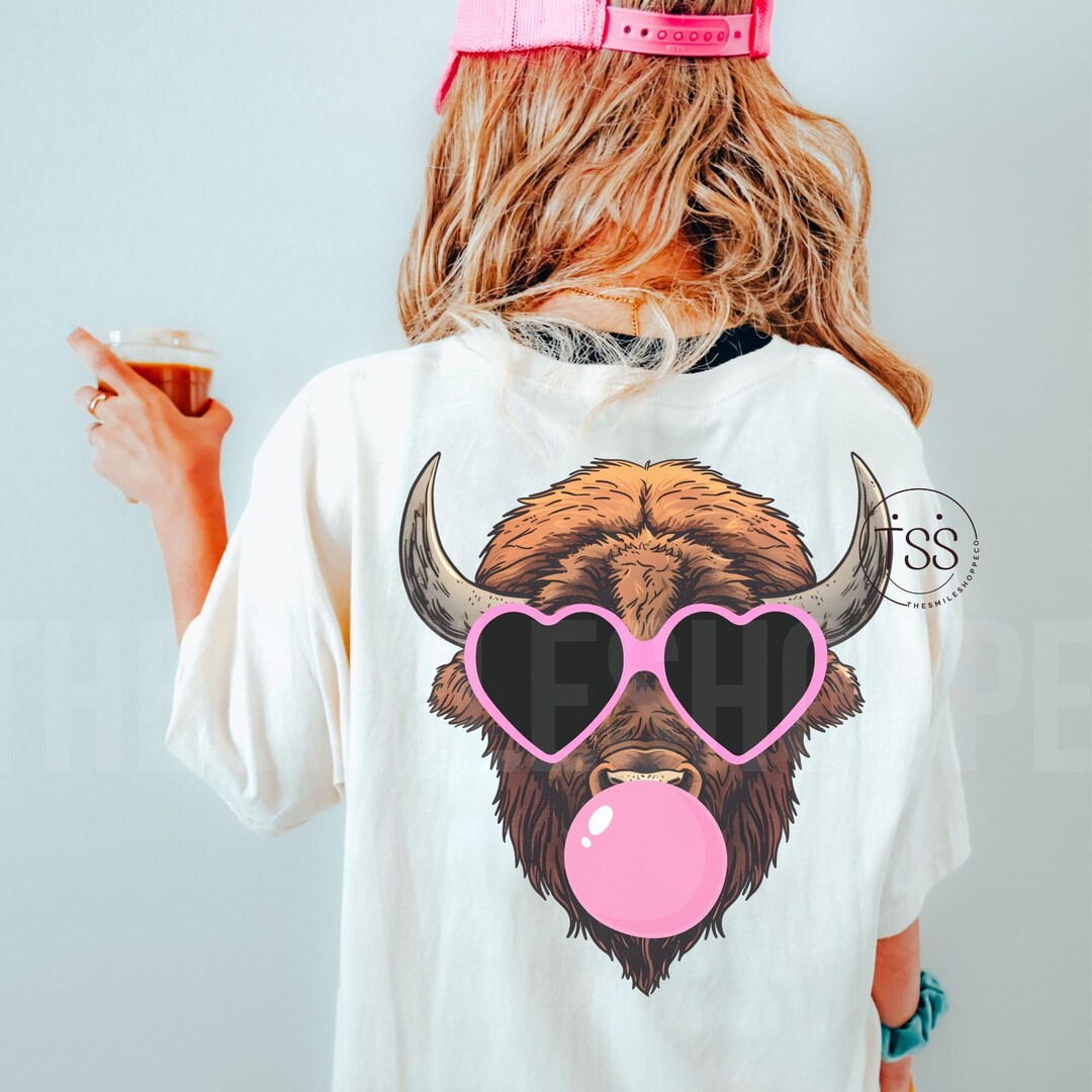 Buffalo Blowing Bubble PNG: Preppy Mascot Sublimation Design - Etsy