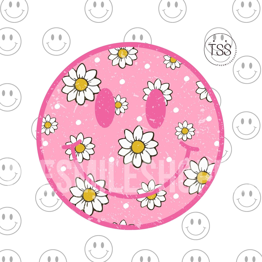 Daisy Smile Png Floral Smile Face Distressed Smile Simple Flower Smiley ...