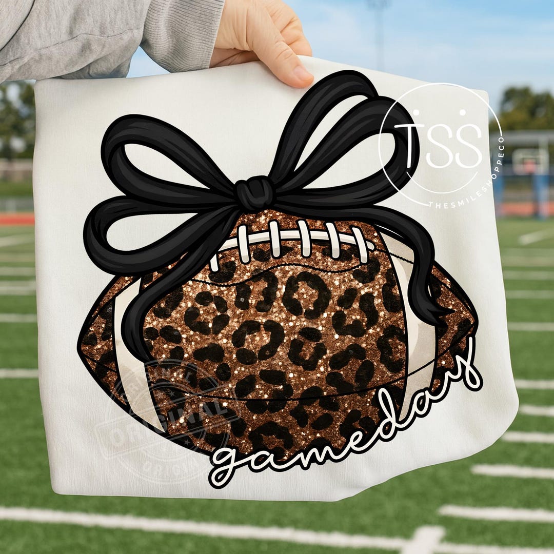 Game Day Football PNG: Leopard Print, Bow Design (digital Download) - Etsy