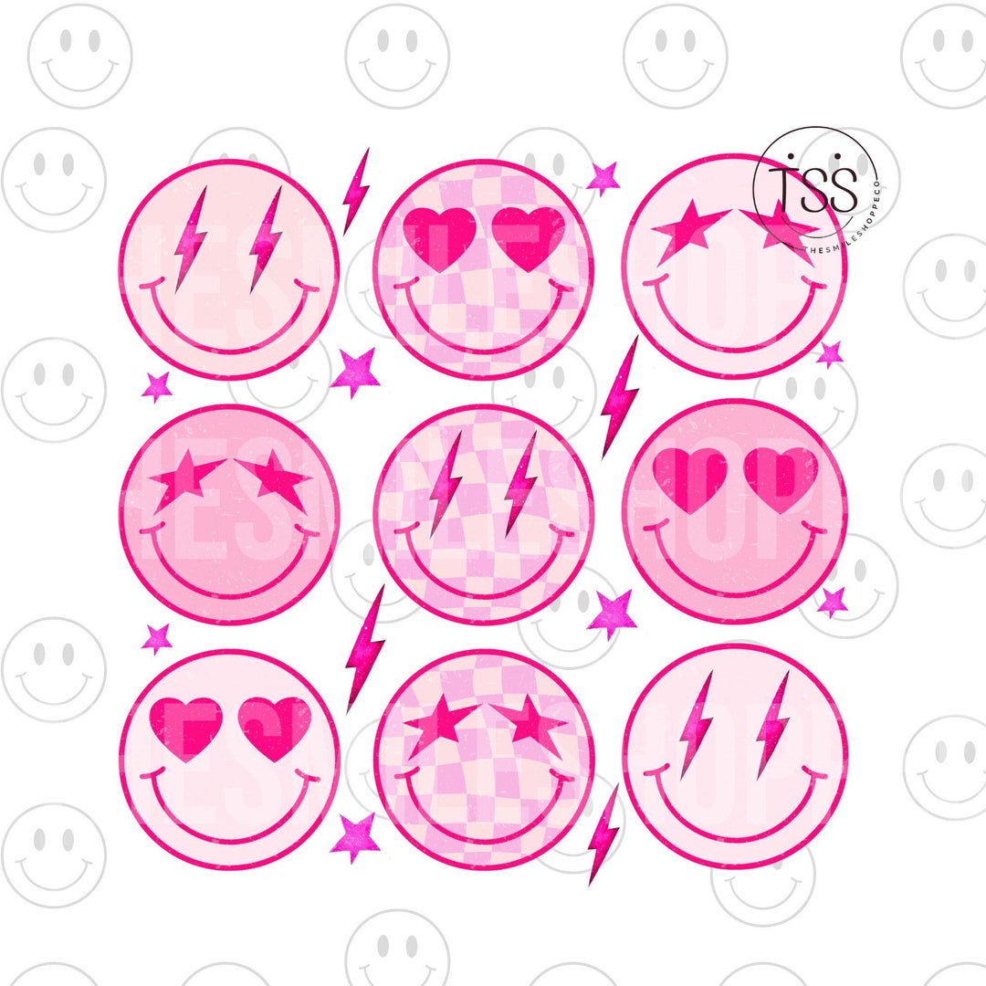 Valentine's Day Smile Png Distressed Smile Retro Checkered Smile Face ...