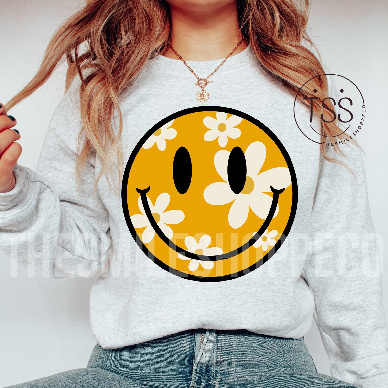 Daisy Smile Png Floral Smile Face Distressed Smile Simple Flower Smiley ...