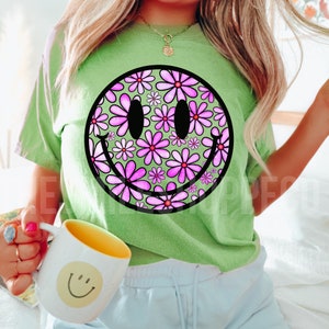 Daisy Smile Face Png Spring Break Png Floral Smile Face Distressed ...