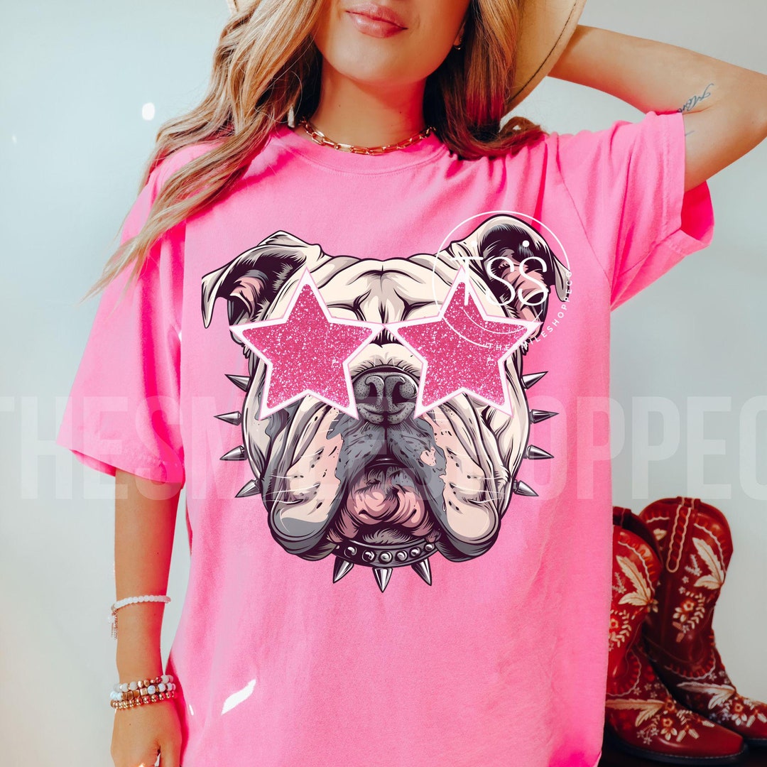 Bulldogs Mascot PNG: Preppy Pink Bow Shirt Design (digital Download) - Etsy