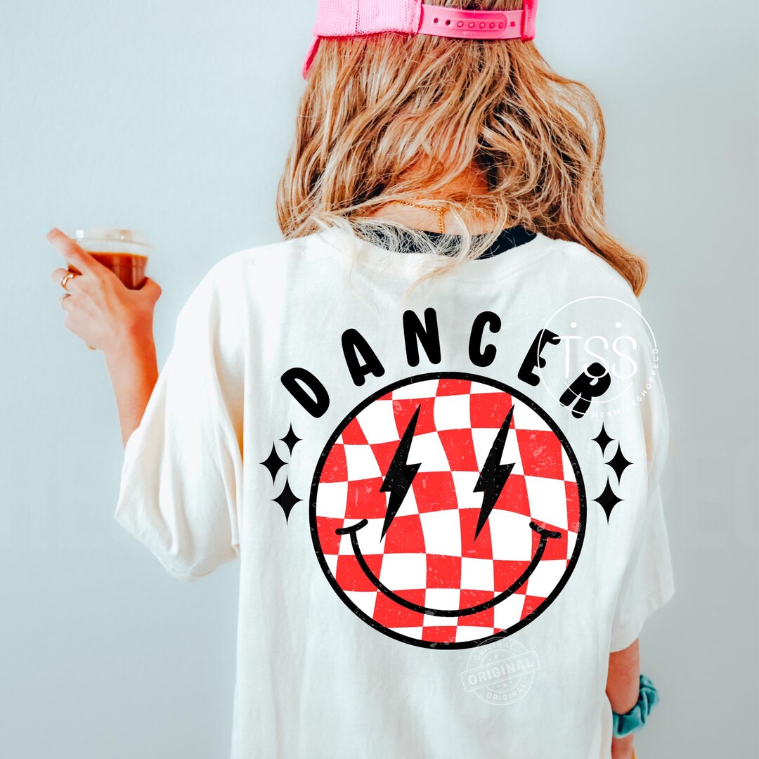 Dancer Png Retro Checkered Smile Face Bolt Lighting Png Distressed ...