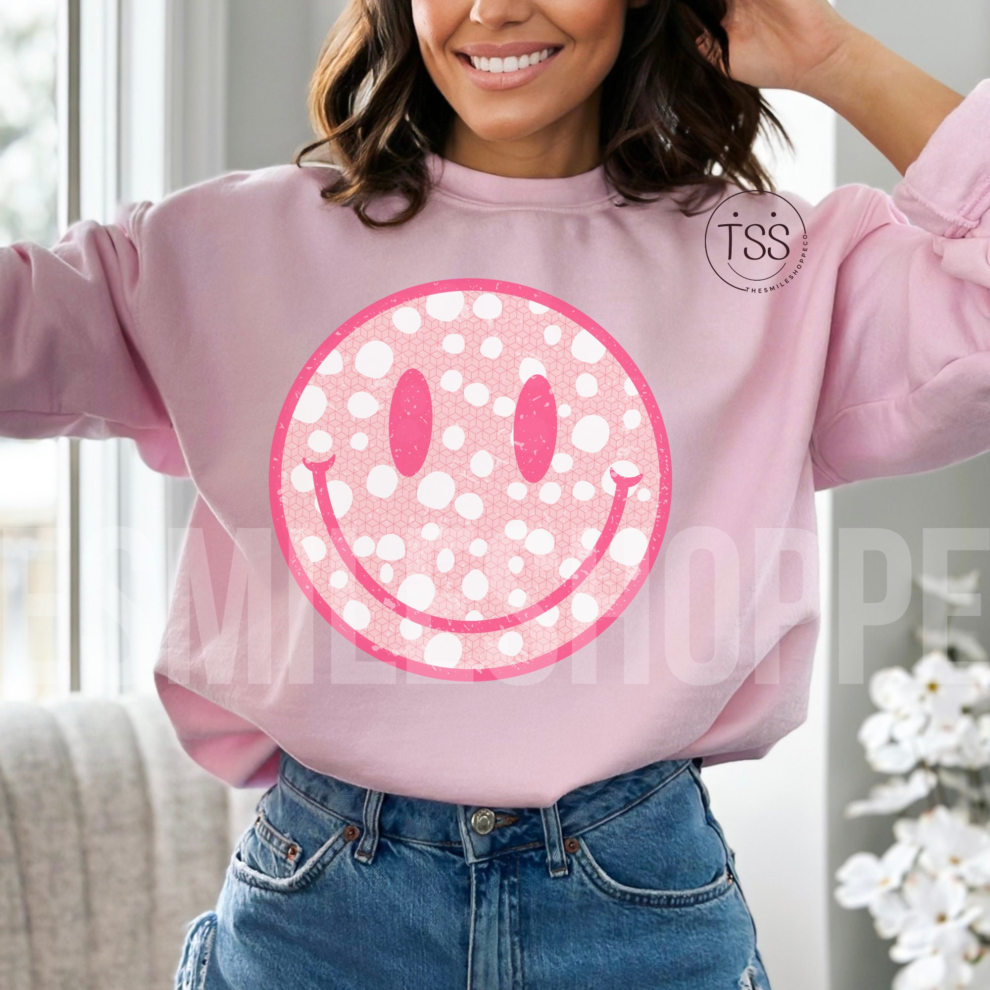 Preppy Smile Face Png Distressed Smile Face PDF Pink Smile Face Leopard ...
