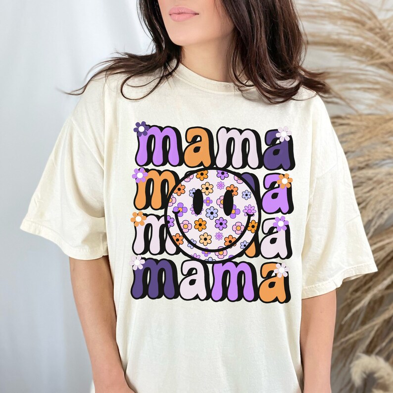 Retro Mama Mini Shirt Png Mama and Mini Png Smile Face Mama Mini ...