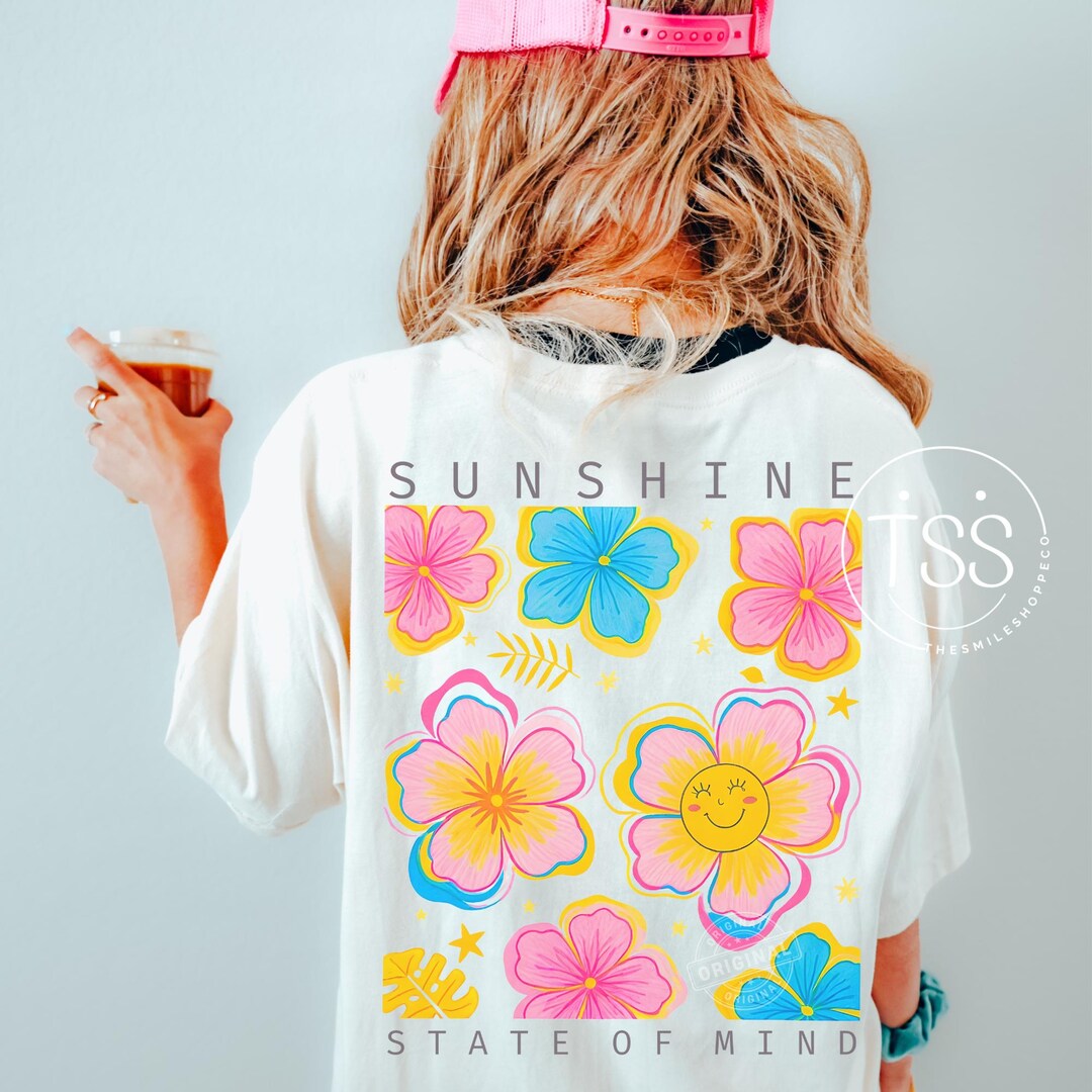Sunshine State of Mind PNG ,beach Png Design Retro Flowers Summer ...
