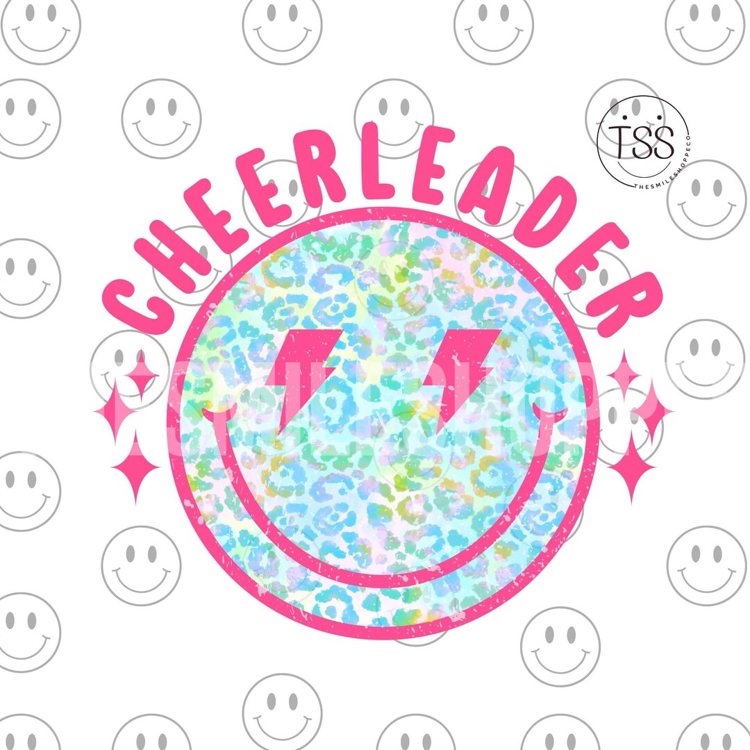 Cheerleader Png Leopard Cheer Png Distressed Smile Face Png Pink Pom ...