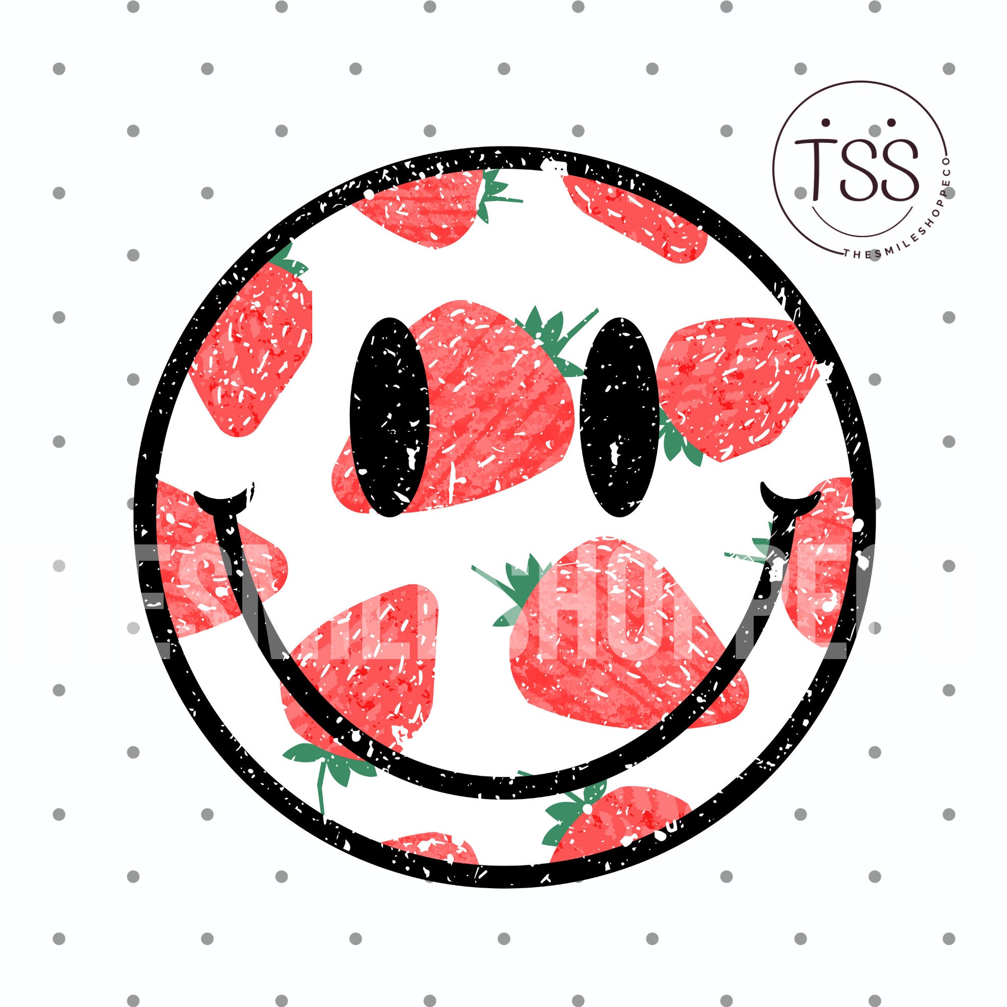 Retro Strawberry PNG Feeling Berry Good Strawberry Smiley Png - Etsy