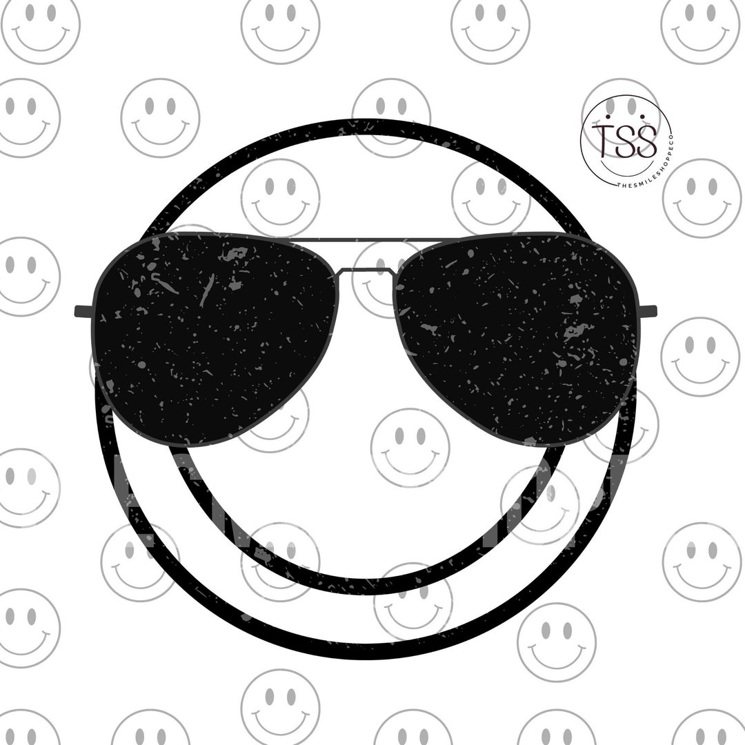 Distressed Smile Beach Vibes Png Summer Png Aviator Sunglasses Smile ...