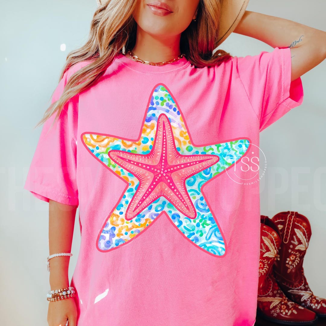 Preppy Starfish Png, Summer Vibes Png, Retro Leopard Summer Png Cean ...