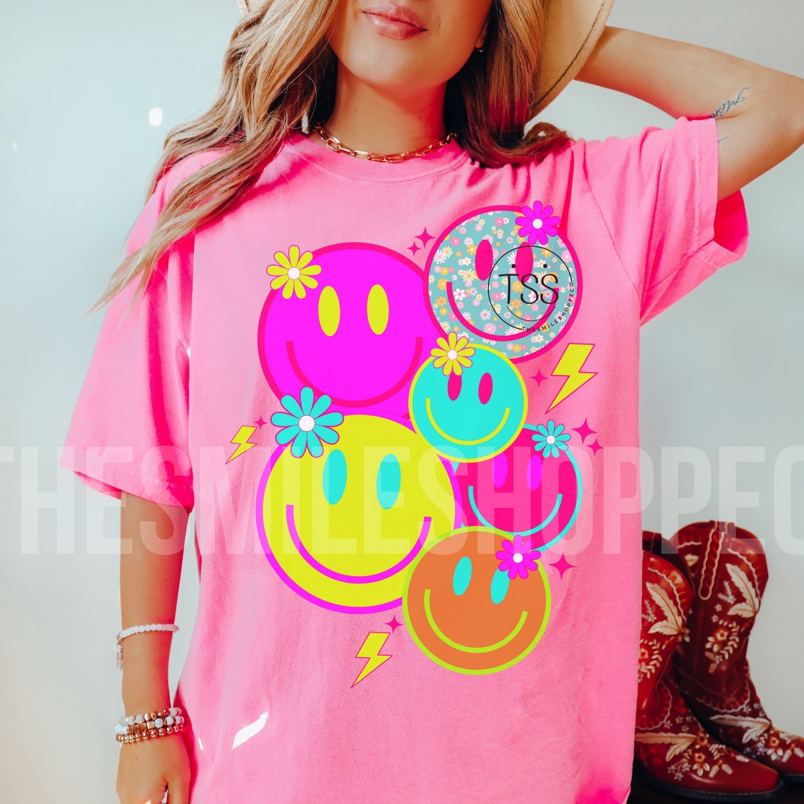 Retro Happy Face PNG: Neon Smiley Collage (digital Download) - Etsy