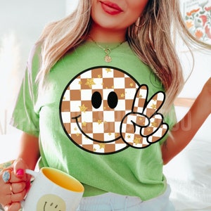 Checkered Smile Face Png Peace Sign Png Tan Checkers Smile Png Boho ...