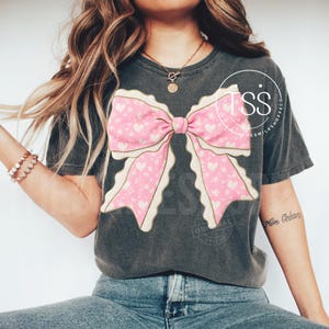 Preppy Pink Coquette Bow Png Trendy Bow PNG Sublimation Faux Embroidery ...