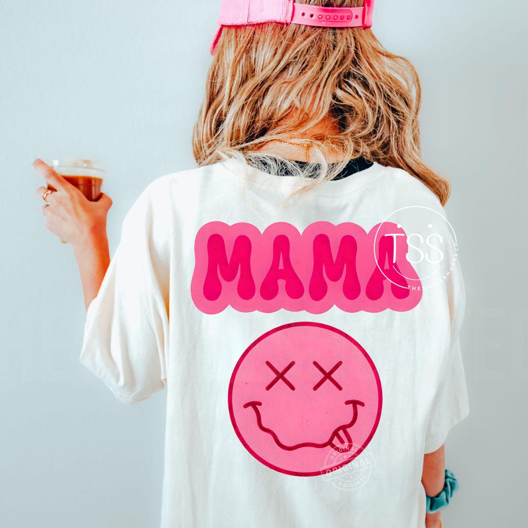 Mama Retro Sparkly Smile Trendy Red Faux Glitter PNG Design Smile Face ...
