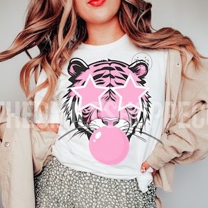 Tiger Blowing Bubble Png Tiger PNG Tigers Mascot Preppy PNG Preppy ...