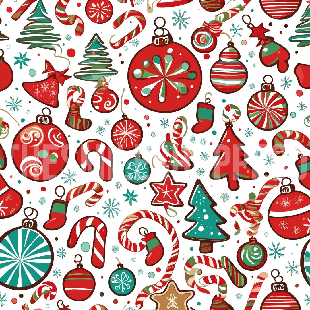 Retro Christmas Tree Seamless Pattern Christmas Tree Cake Png Merry ...