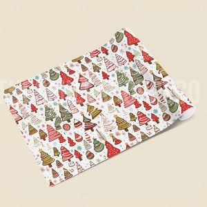 Retro Christmas Tree Seamless Pattern: PNG, JPG (digital Download) - Etsy