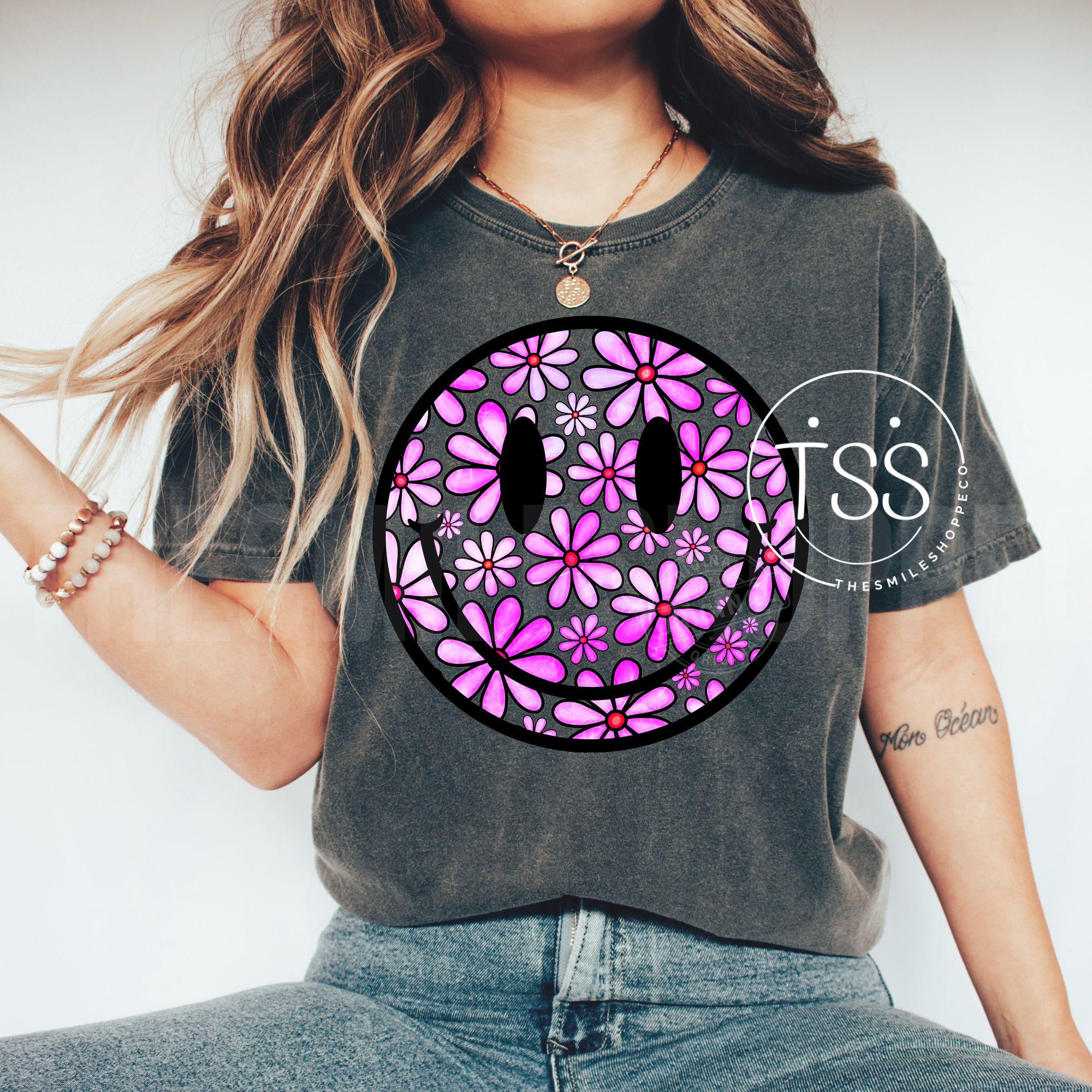 Daisy Smile Face Png Spring Break Png Floral Smile Face Distressed ...