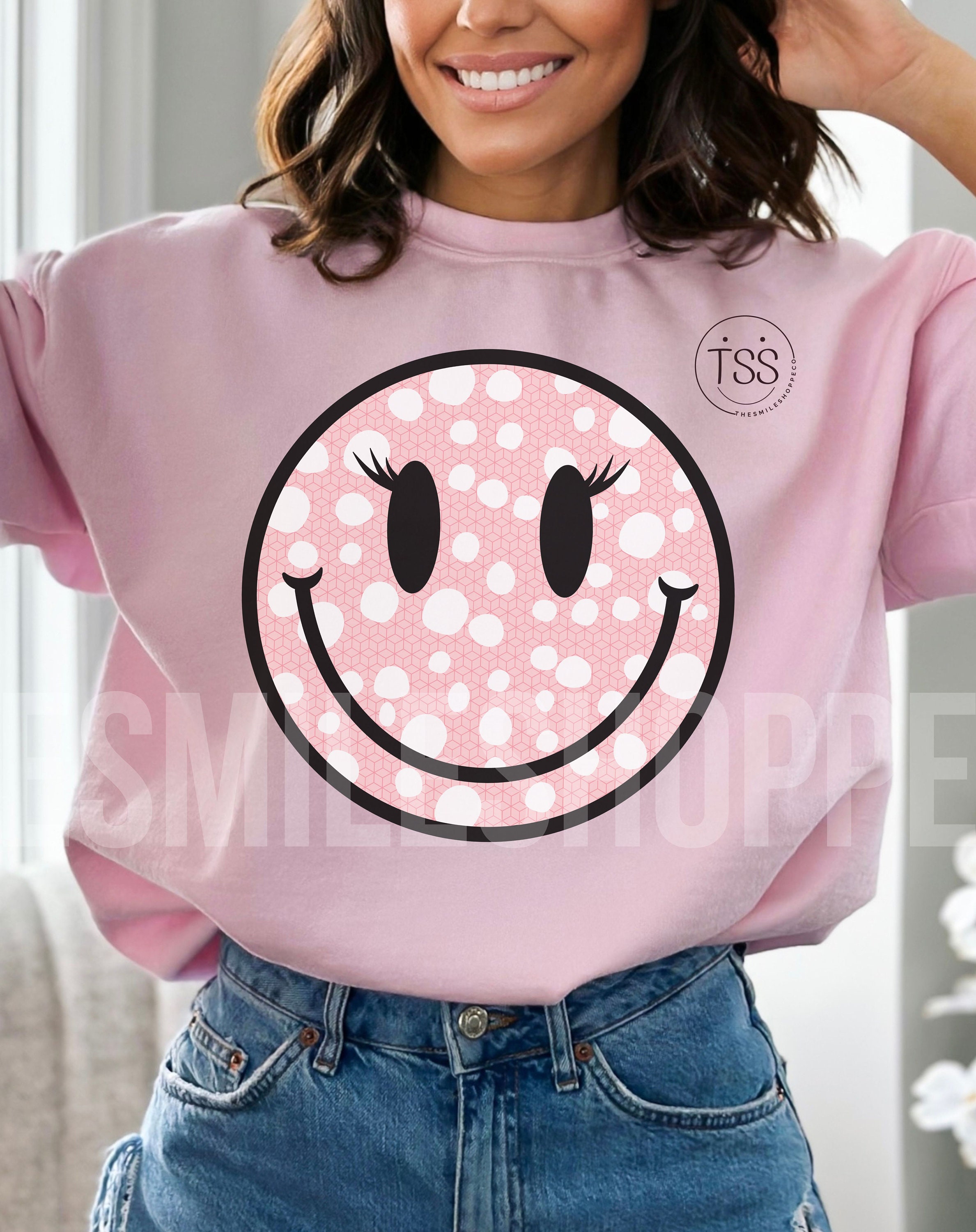Preppy Smile Face Png Distressed Smile Face PDF Pink Smile - Etsy