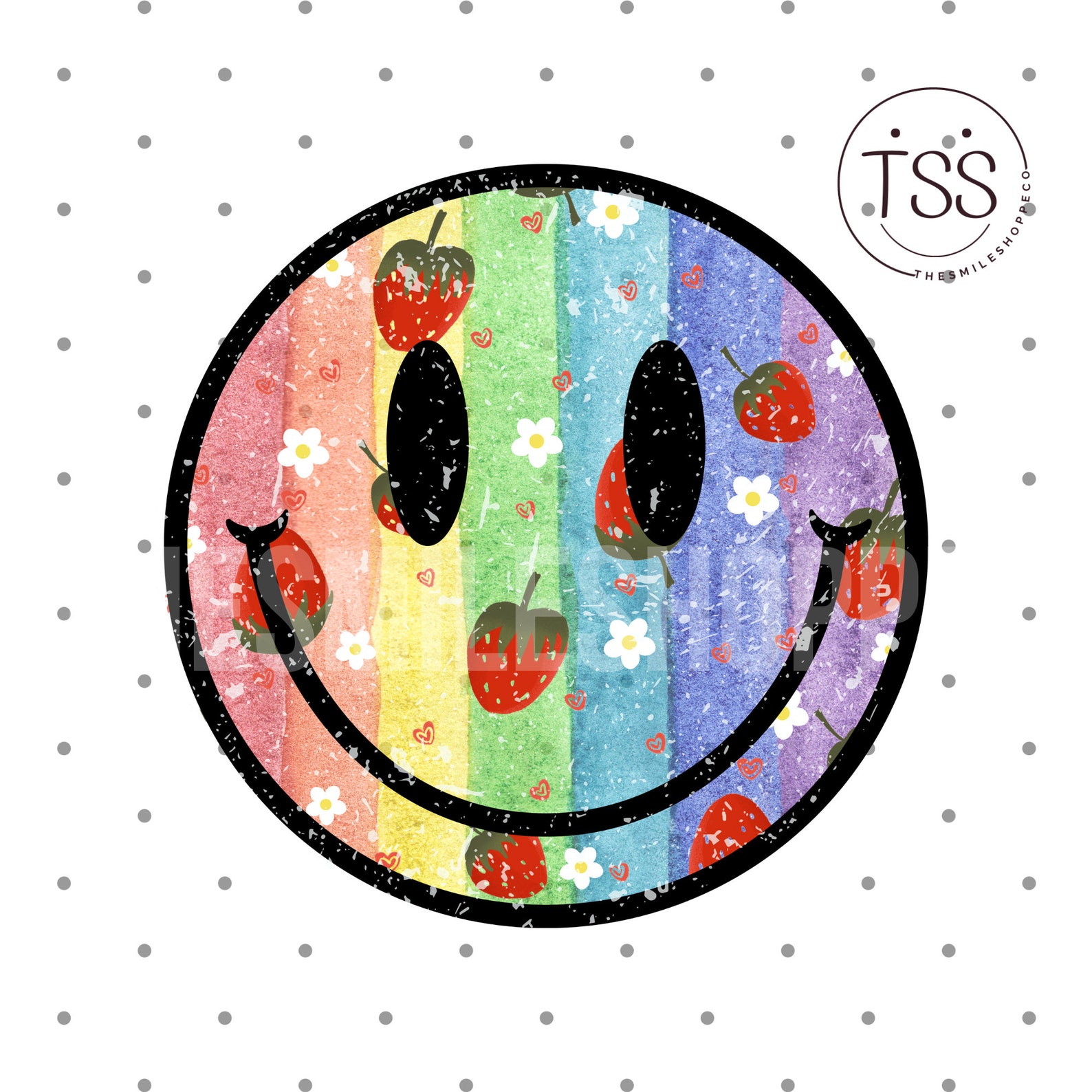 Distressed Smile Bundle Boho Floral Rainbow Png Smile Daisy Preppy ...