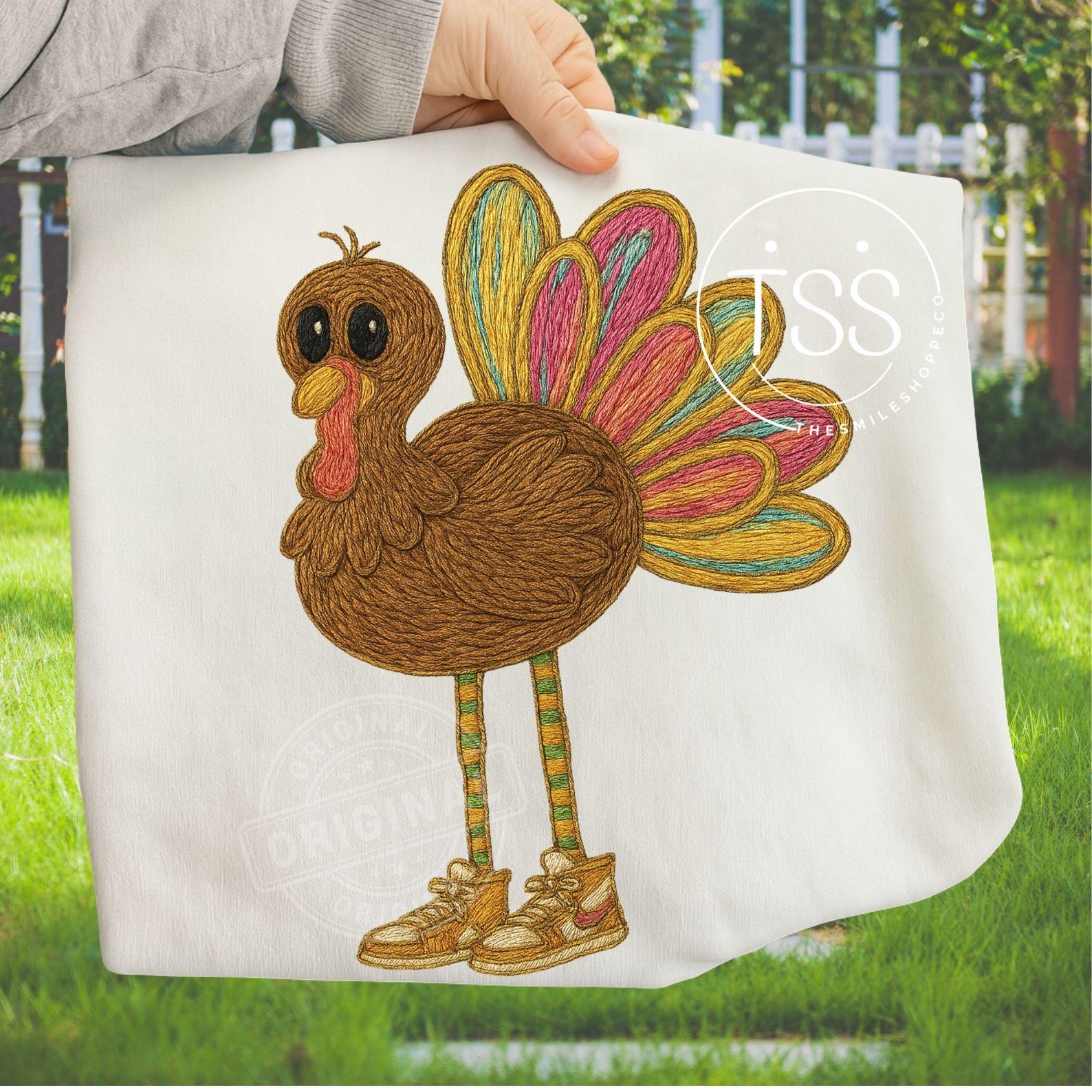 Preppy Give Thanks Faux Yarn PNG, Trendy Girly Turkey Thanksgiving ...