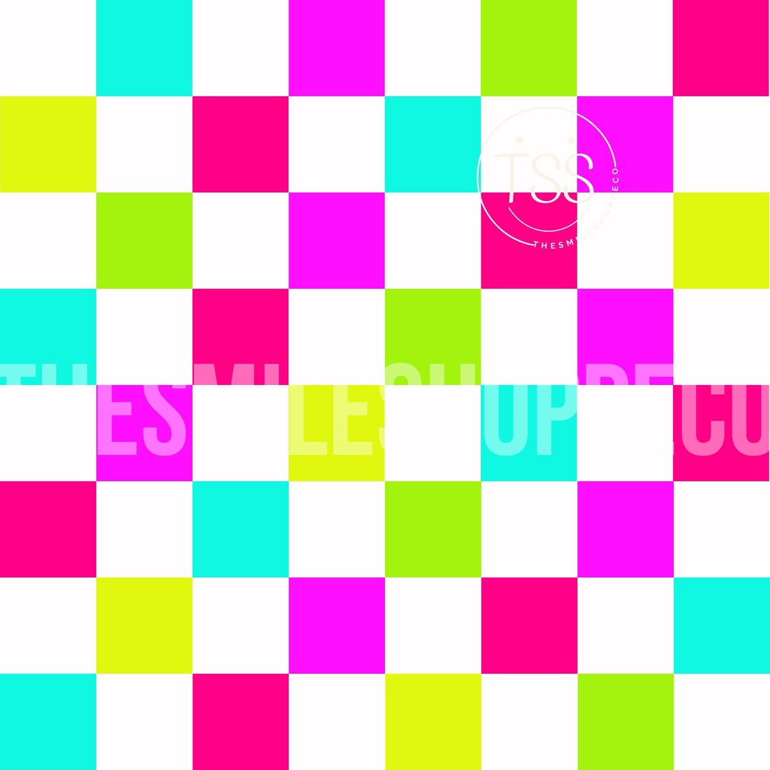 Summer Retro Checkered Seamless Pattern Checkers Rainbow Neon Seamless ...
